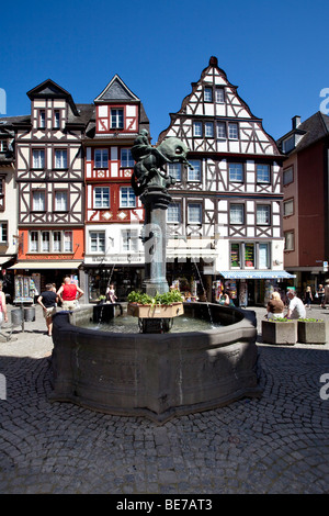 Der Markt Platz von Cochem, Landkreis Cochem-Zell, Rheinland-Pfalz ...