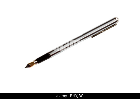 Schreiben Feder auf dem weißen Hintergrund isoliert Stockfotografie - Alamy