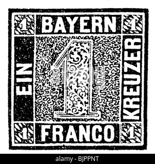 Post/Post, Briefmarken, Deutschland, Bayern, 5 Pfennig-Stempel ...