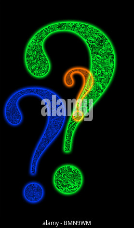 Mehrere blaue Fragezeichen als Symbol für Informationen Stockfoto, Bild ...