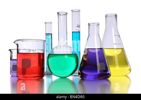 Die Chemie Labor Verschiedene Glas Chemie Labor equipment Stockfoto