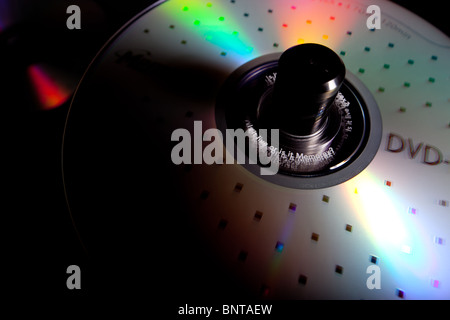 Studio Bild einer Spindel leere DVD's mit auf der Oberfläche ...