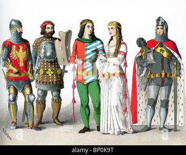 Deutsches Kostüm: Edle Frau und deutsche Ritter II Stockfotografie - Alamy