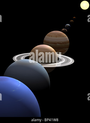 Solar-System mit acht Planeten Stockfotografie - Alamy