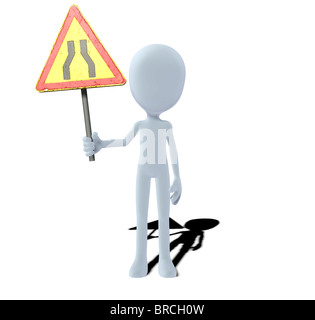 Konzept-Figur mit Warnung Zeichen Engpass Stockfoto, Bild: 31634271 - Alamy