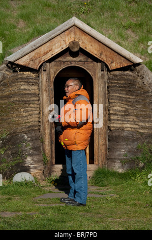 Grönland, Erics Fjord, Brattahlid (aka Qassiarsuk). Historisches Haus ...
