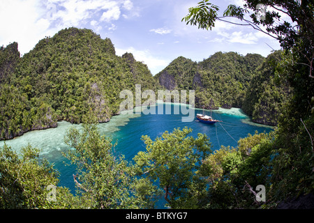 Küste und Korallenriff der Insel Misool, Raja Ampat, West Papua ...