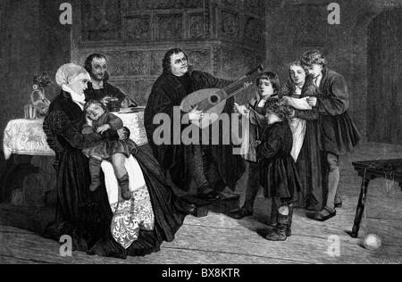 Martin Luther, Musizieren mit seiner Familie, Weihnachten, 1536 ...