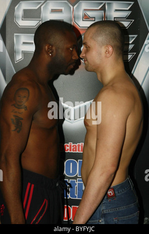 Jason Barrett Presse Konferenz für Cage Rage, die Wembley Arena am 10. ...