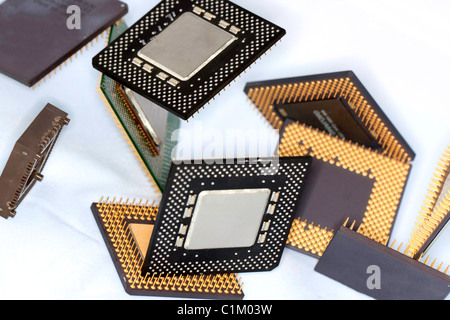 Makro Detail eines Computer-CPU oder Prozessor Stockfoto, Bild ...