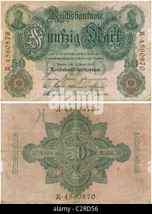 50-Mark-Banknote, Deutschland, 1910 Stockfotografie - Alamy
