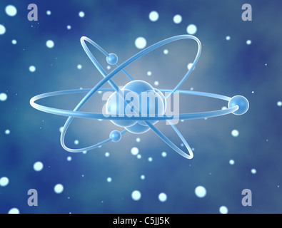 3D-Render von Atom Struktur von Helium auf weißem Hintergrund Protonen ...