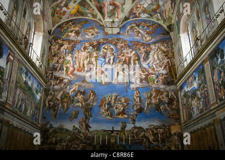 . Sixtinische Kapelle, Fresko von Michelangelo, die Erschaffung des ...
