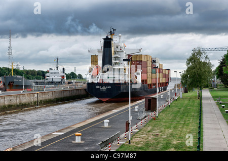 Nord-Ostsee-Kanal, Schleuse, Brunsbüttel, NOK, Nord-Ostsee-Kanal, Schleswig Holstein ...