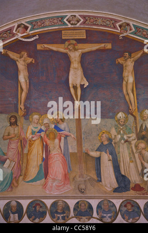 Kreuzigung mit Heiligen, Fra Beato Angelico, 1441-1442, Pedro Juan (ca. 1395-1455) Kapitel ...