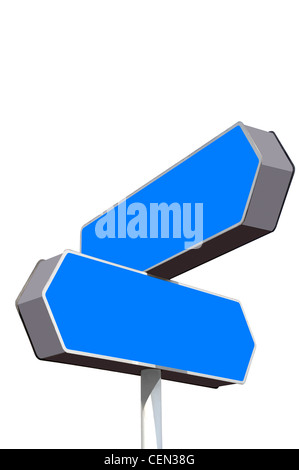 Blue Road Schild mit zwei weißen Symbolen, die Fußgängerzone und Radweg ...