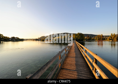 Schweiz, Thurgau, Bodensee, Rhein, Blick auf die Insel Werd, Steg ...
