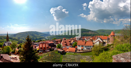 Blick von Bergfeste Dilsberg Burg gegen die katholische Kirche St ...