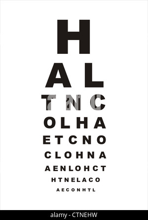Sehtest mit Buchstaben Stockfotografie - Alamy