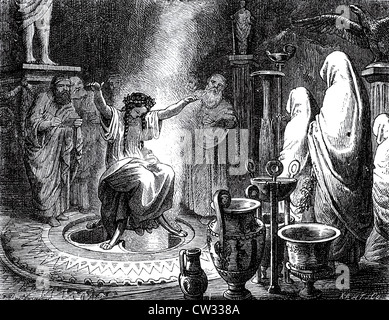 Pythia, die Hohepriesterin der Tempel des Apollo in Delphi, Orakel von ...