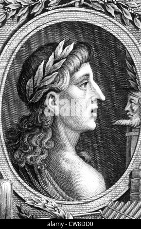 Porträt von Publius Vergilius Maro (70-19 v. Chr.) eine antike römische ...