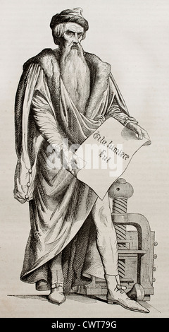 Johannes Gutenberg, deutscher Erfinder und Verleger Stockfotografie - Alamy