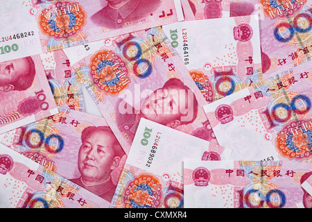 100 chinesische Yuan Renminbi, der Währung der Volksrepublik China ...