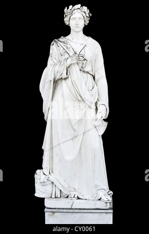 Antike Statue zeigt eine griechischen mythische Muse. Die Statue ...