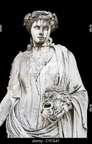 Antike Statue zeigt eine griechischen mythische Muse. Die Statue ...