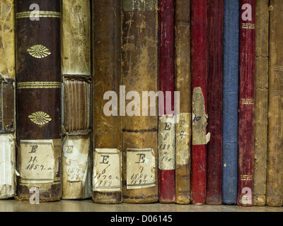 Buchrücken, alte Bücher von Hesse, Sturm und Tolstoi Stockfoto, Bild ...