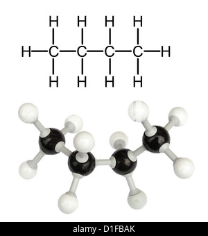 Molekülmodell von Butan Stockfotografie - Alamy