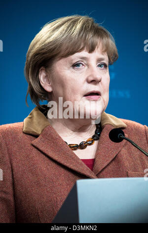 Oslo, Norwegen. 20. Februar 2013. Bundeskanzlerin Angela Merkel während ...