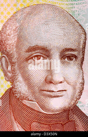 Geld aus Costa Rica, Colones, verschiedene Banknoten auf dem Tisch ...