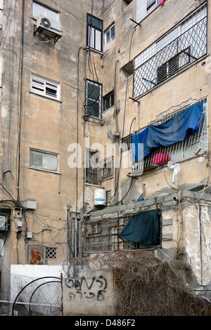 Tel Aviv, Israel. Ein Slum in 1 st. Fuenn, einst ein Zentrum der ...