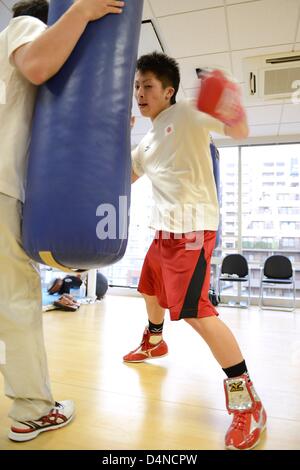 Naoya Inoue aus Japan trainiert während eines öffentlichen Trainings im ...