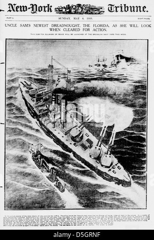 Eine Fotografie der USS Florida (BB-30), ein Schlachtschiff der Florida ...