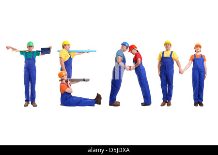Gruppe von Menschen bilden das Wort "TEAM Stockfoto, Bild: 59414866 - Alamy