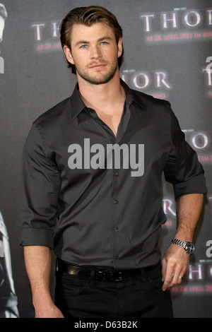 Chris Hemsworth besucht ein Photocall zum Film "Thor" im Hotel ...