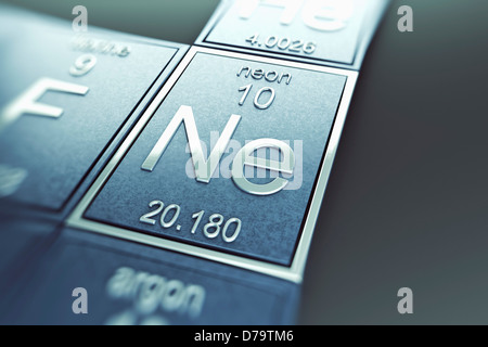 Neon chemische Element Periodensystem Wissenschaft Symbol Stockfoto ...