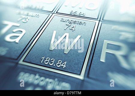 Tungsten chemische Element Periodensystem Wissenschaft Symbol Stockfoto ...
