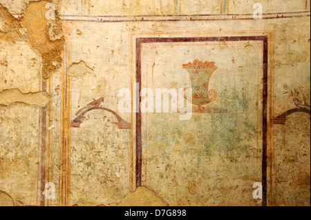 Römisches Fresko, römische Fresken, Wandmalereien eines Raumes im Haus ...