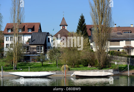 Ansicht von Büsingen am Hochrhein, eine deutsche Enklave in der Schweiz ...