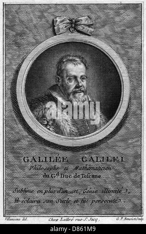 Galileo Galilei 1564 1642 italienischer Astronom Mathematiker Naturphilosoph Gravur ...