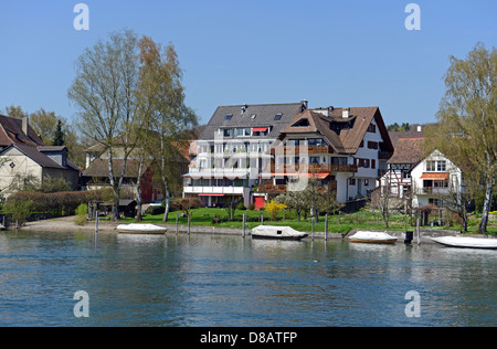 Ansicht von Büsingen am Hochrhein, eine deutsche Enklave in der Schweiz ...