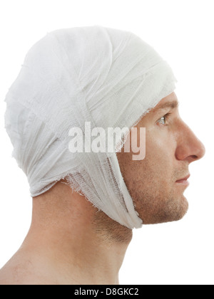 Bandage auf Blut Wunde Kopf Stockfotografie - Alamy