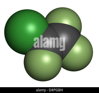 Polychlorotrifluorethylen (PCTFE) Polymer, chemische Struktur ...
