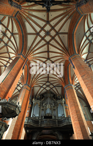 Gewölbte Decke mit Säulen, Marienkirche oder Marienkirche ...