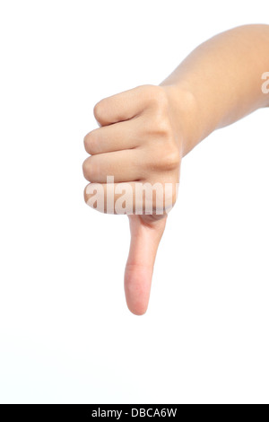 Daumen hoch, Daumen runter & Symbole auf weißem Hintergrund - stellt ...