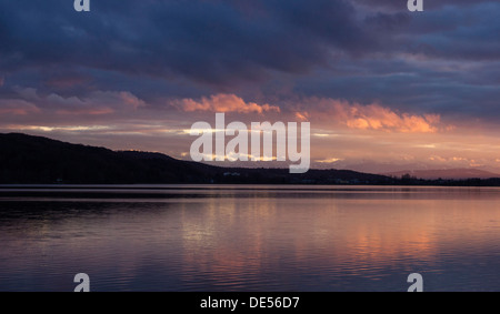 Abendstimmung am See, Pilsensee bei Seefeld, Upper Bavaria, Bavaria ...