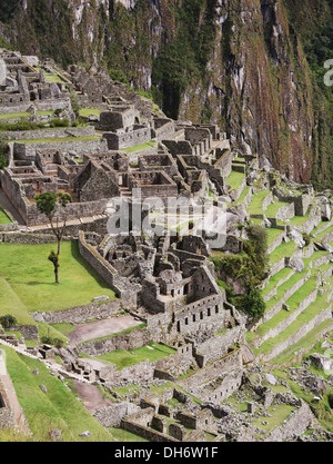 PERU Südamerika Cusco Machu Picchu Blick über Ruinen der Inka-Stadt in ...